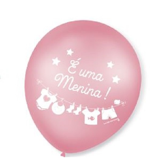 Bexiga Balão Chá de Bebê Menina Perolado Rosa e Branco São Roque C/ 25Un | Shopee Brasil