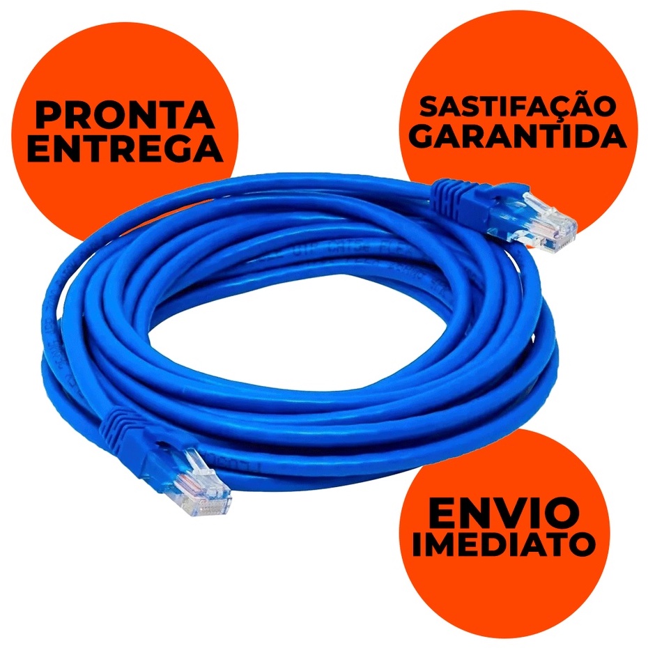 Cabo De Rede Internet Rj45 Azul Patch Lan 5m 10m 15m 20m 30m | Shopee ...