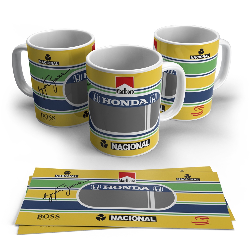 Caneca de Porcelana - Capacete Ayrton Senna Formula 1 F1 - 325ml | Shopee Brasil