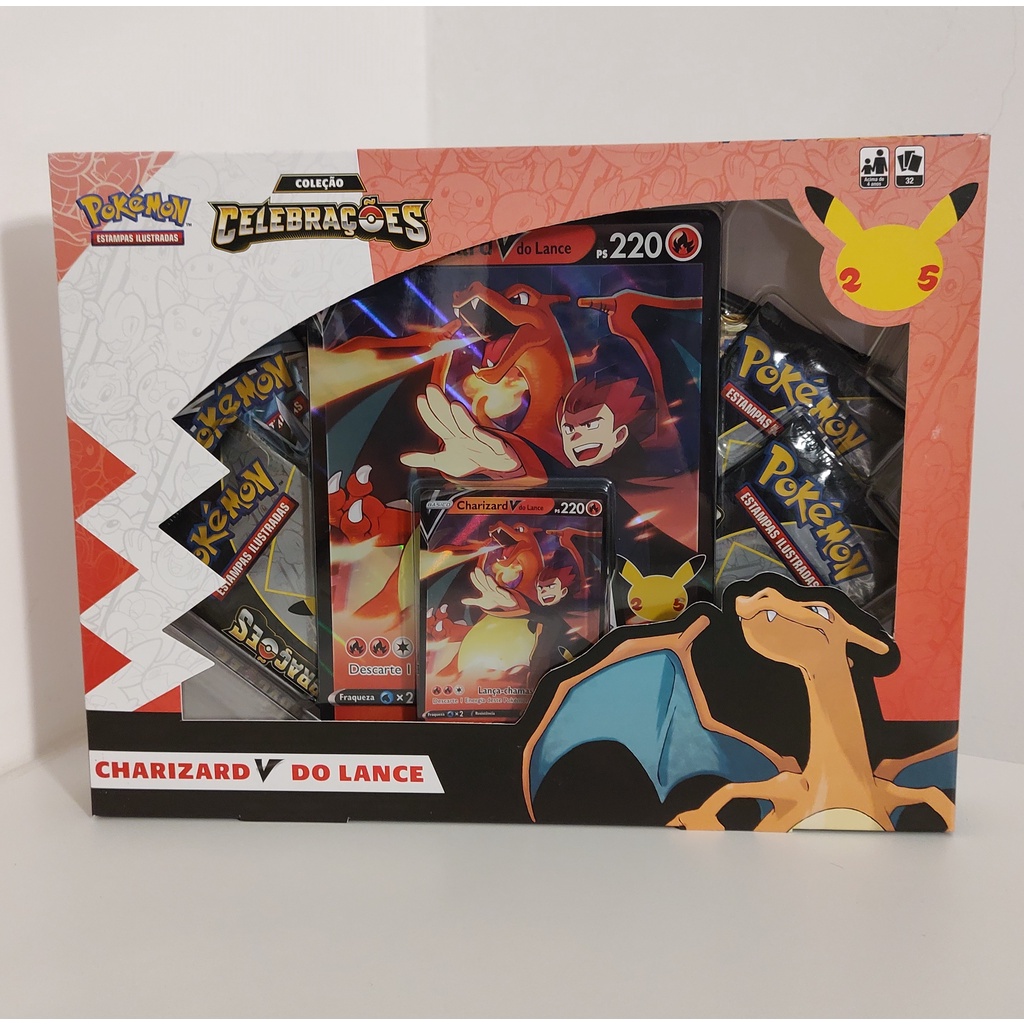 Pokémon TCG - Box Charizard V Do Lance - Celebrações 25 Anos | Shopee ...