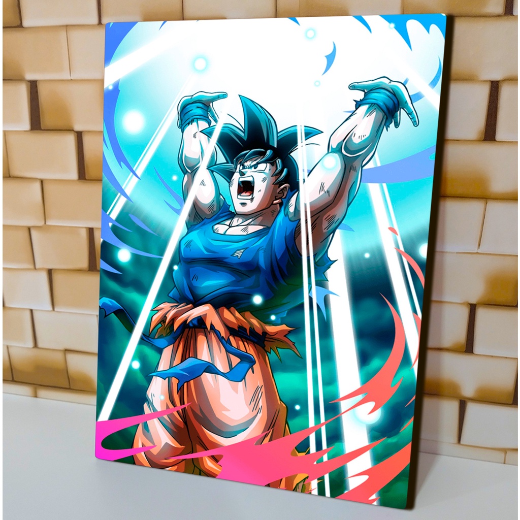 Quadro Decorativo Goku DragonBall Z 28x20 Impressão à Laser MDF Grosso ...