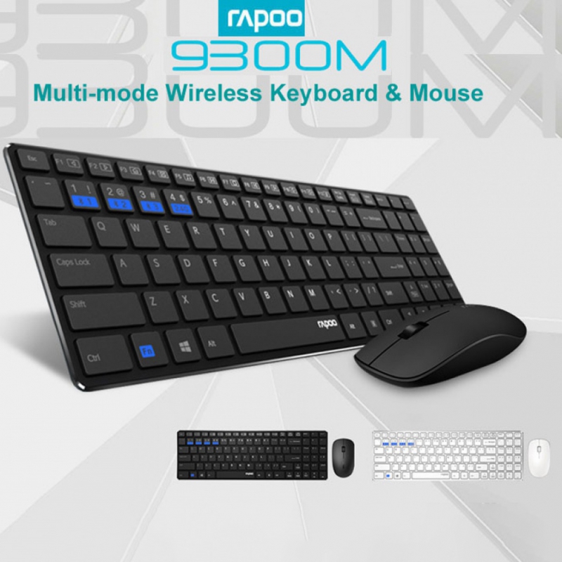Rapoo 9300M / 9300P Multi-Mode Wireless Keyboard Mouse Combo, Bluetooth & 2.4G,Connects to 3 ...