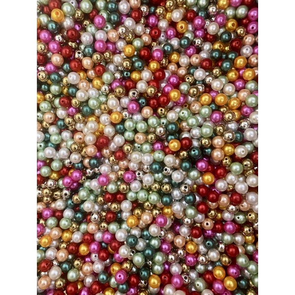 Pacote 50 Perolas Abs Inteira C/ Furo Passante Mix 10mm | Shopee Brasil