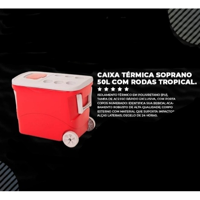 Geleira Termica com rodas 50L - SOPRANO | Shopee Brasil