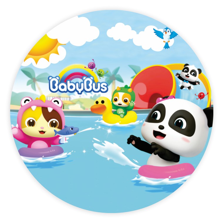 Painel de Festa redondo Babybus 1,50x1,50 em tecido sublimado | Shopee ...