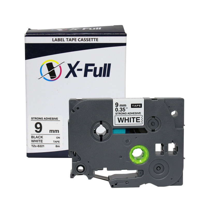 Fita Rotuladora Compativel Brother 9mm*8m TZE-S221 Branco XFull | Shopee Brasil