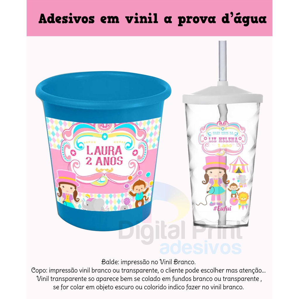 10 Adesivos Para Balde pipoca E 10 Para Copo canudo personalizado ...