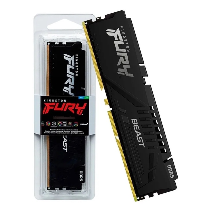Memoria Ram Kingston Fury Beast DDR5 16GB 4800MHZ - Preto KF548C38BB/16 | Shopee Brasil