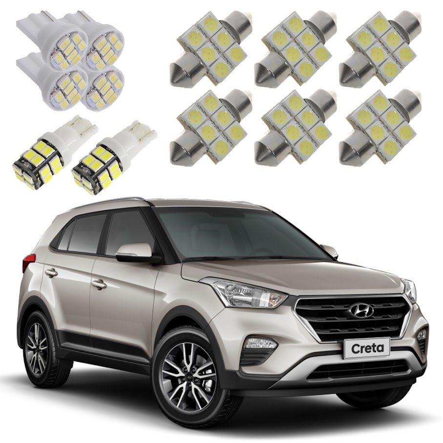 Kit De Lampada Led Hyundai Creta 2018 Teto Placa Ré | Shopee Brasil