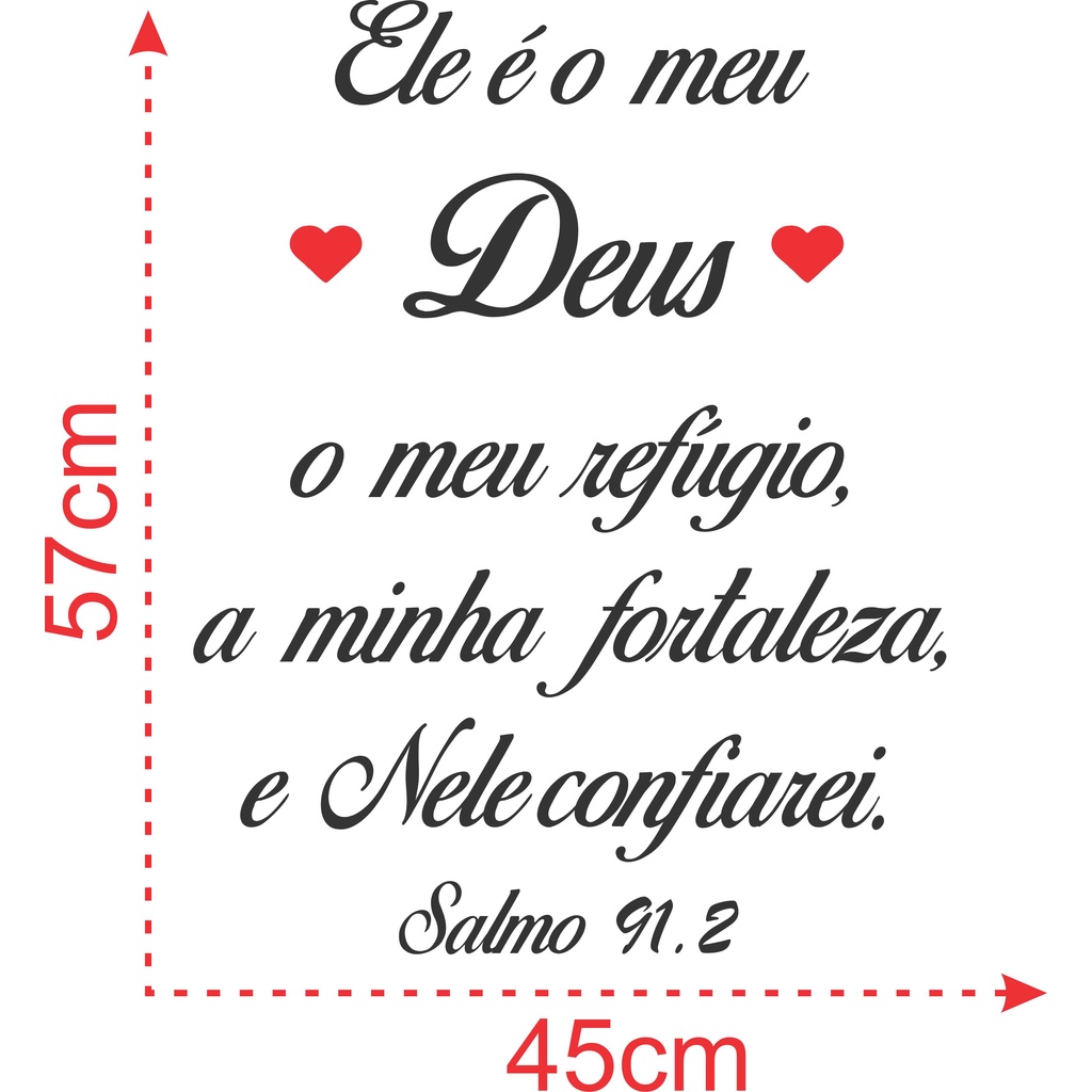 Adesivo 57x45cm Frases Bíblicas Parede Salmo 91,2 Religioso | Shopee Brasil
