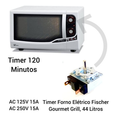 Timer 120m Forno Elétrico Fischer Gourmet Grill, 4 | Shopee Brasil