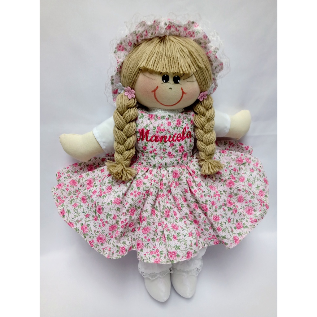 Boneca De Pano 35 cm- Artesanal- Decorativa. | Shopee Brasil