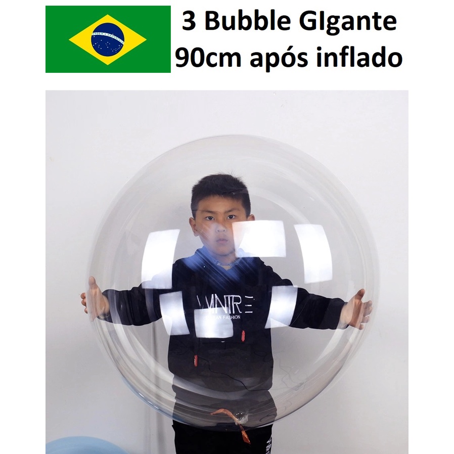 Kit com 3 Bubble 90cm Após Inflado Gigante Buble Balões Balão ...