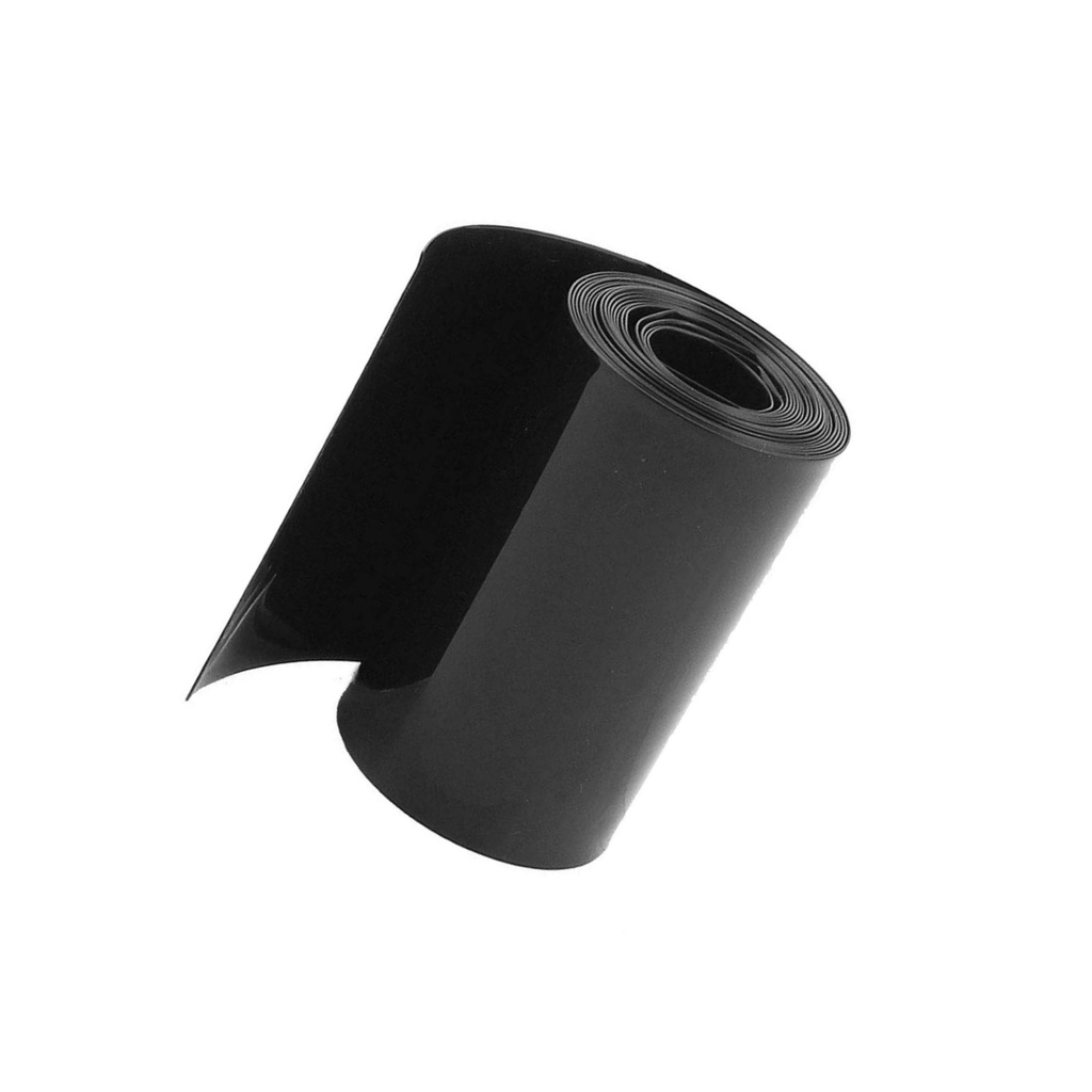 1xmt Tubo Termo Retrátil Preto Pvc 78mm Chato / 49mm Diametro ...