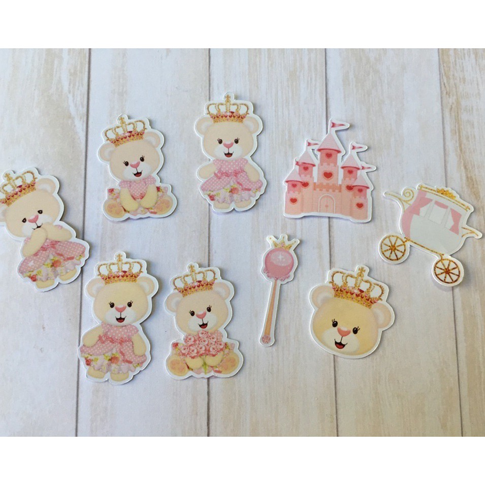 Apliques de 3cm, 5cm e 8cm para decorar forminhas, toppers, latinhas ...