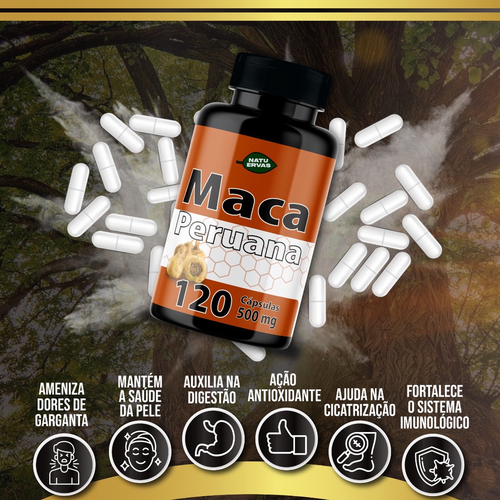 MACA PERUANA 120 CAPSULAS 500 MG | Shopee Brasil