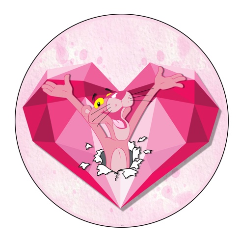 Painel De Festa Redondo Sublimado Em Tecido Tema Pantera Cor de Rosa ...