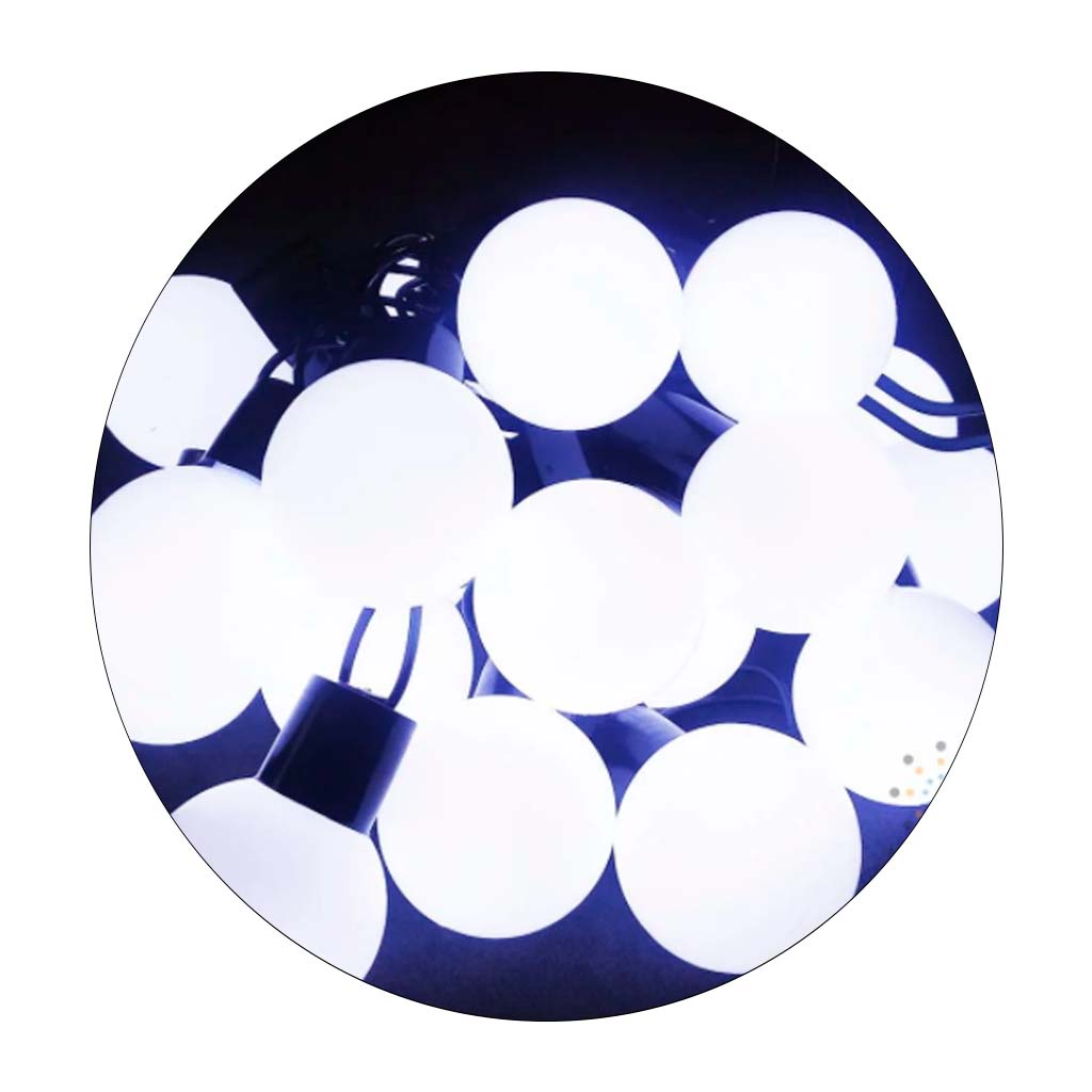 Conjunto 20 bola led fixo bivolt 4m branco frio c/transparente | Shopee ...