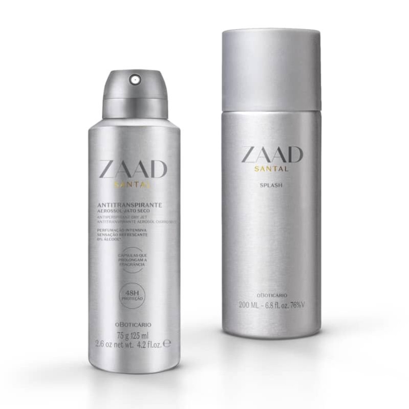 Combo Zaad Santal: Splash 200ml + Antitranspirante 75g | Shopee Brasil