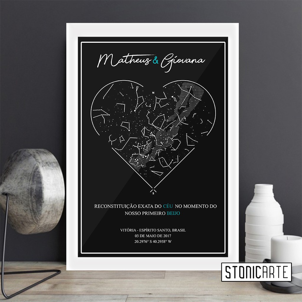 Quadro Nosso Céu - Mapa das Estrelas | Shopee Brasil