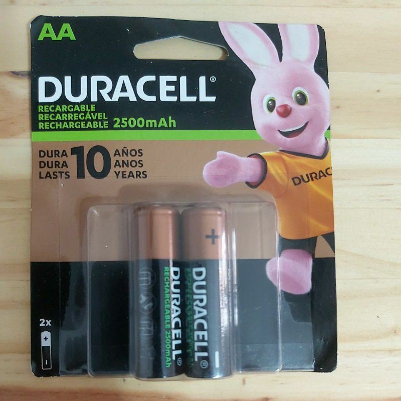 Pilha Recarregável AA 2500 mAh (Cartela c/2 pilhas) Duracell | Shopee ...