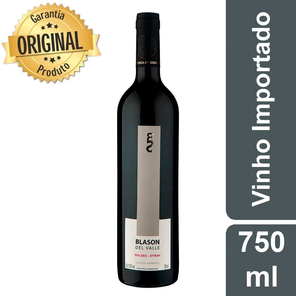 Vinho Blason del Valle Malbec Syrah 2019 Argentino | Shopee Brasil