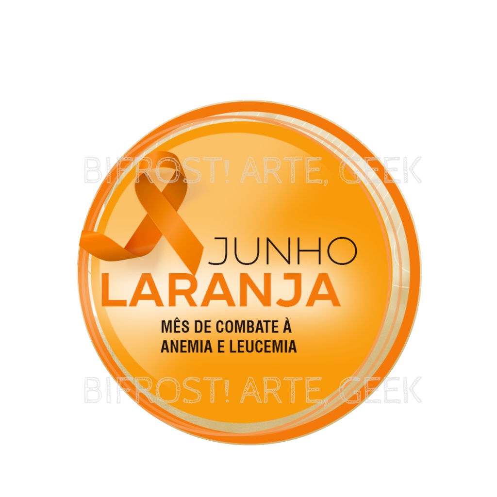 Botton Campanha Junho Laranja / Vermelho ( Personalizado) 4,5mm Combate ...