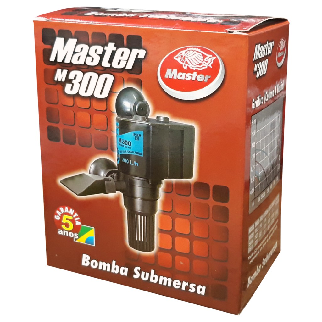 Master Bomba Submersa Aquário 300L/h 220V (M300) | Shopee Brasil