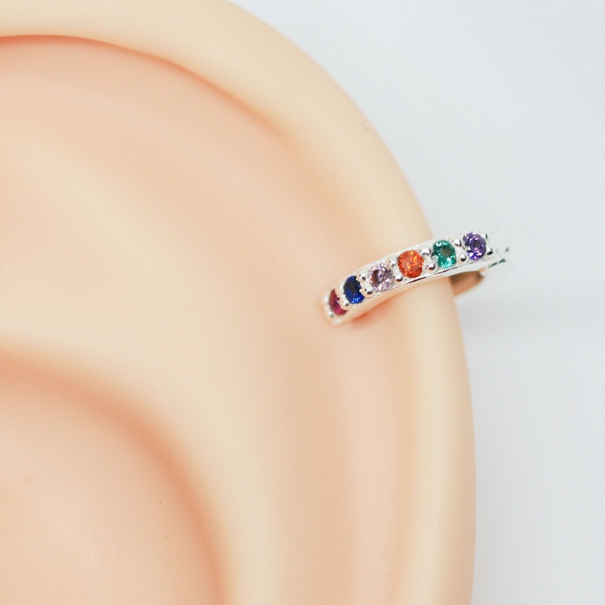 Piercing Argola Rainbow Prata 925 6mm | Shopee Brasil