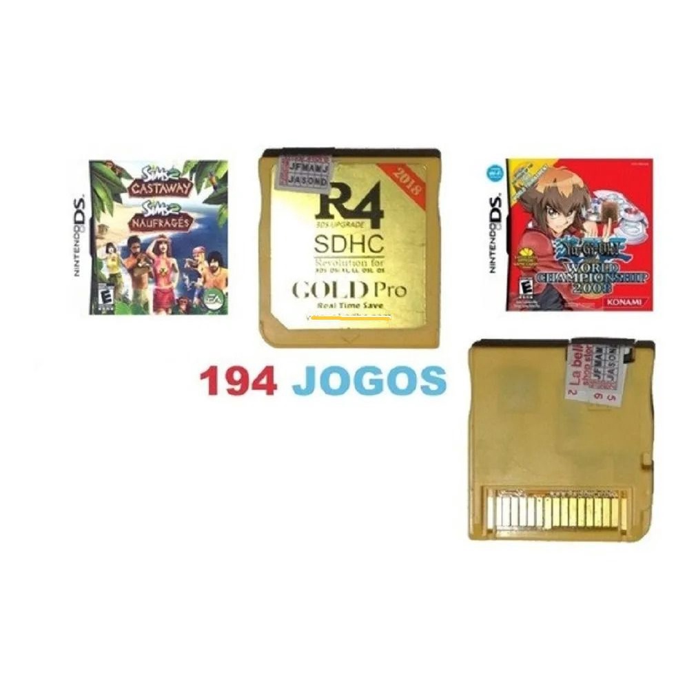 Card Jogos Ds R4 Gold Pro E Micro Sd 16gb Jogos Dsi/2ds/3ds - Escorrega ...