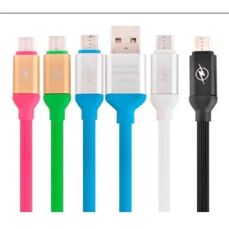 Cabo V8 De Celular Usb Emborrachado Colorido Para Carregar | Shopee Brasil