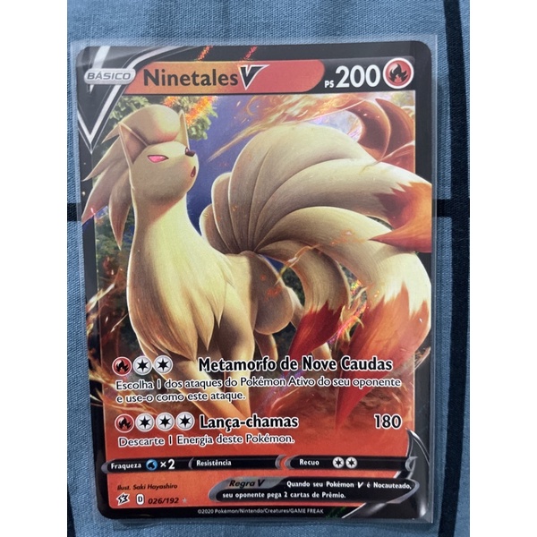 Carta Ninetales V (026/192) Rixa Rebelde - Pokemon TCG | Shopee Brasil