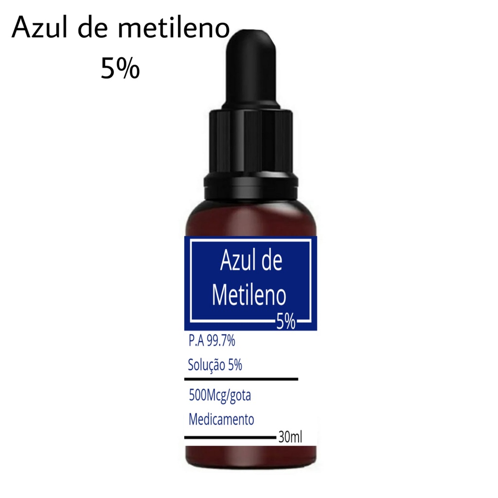 azul de metileno 5% extra forte PA 500Mcg 30ml | Shopee Brasil