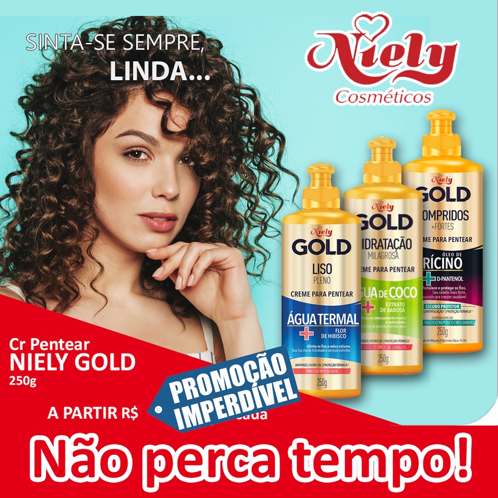 Creme Pentear Niely Gold 250g - Todos Os Tipos | Shopee Brasil