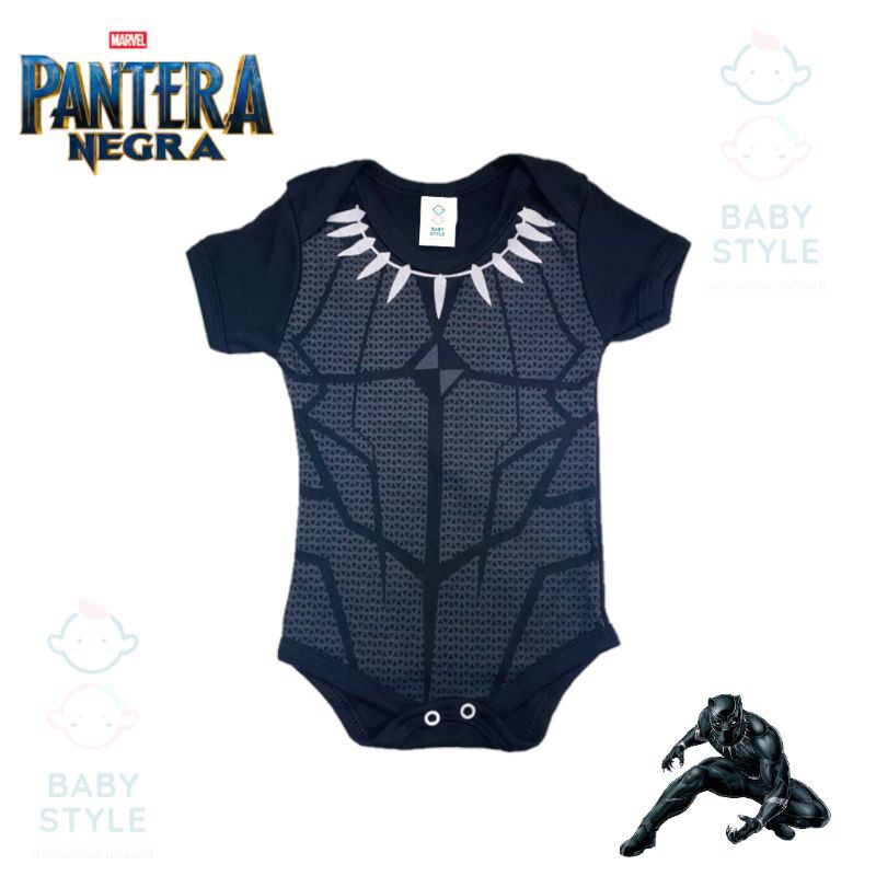 Body Temático Bebê Pantera Negra Fantasia Mesversário | Shopee Brasil