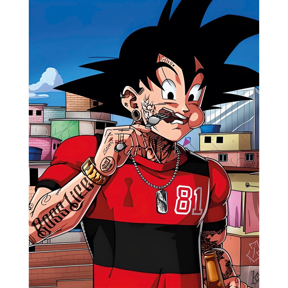 Quadro do Goku na Favela (Dragon Ball) | Shopee Brasil
