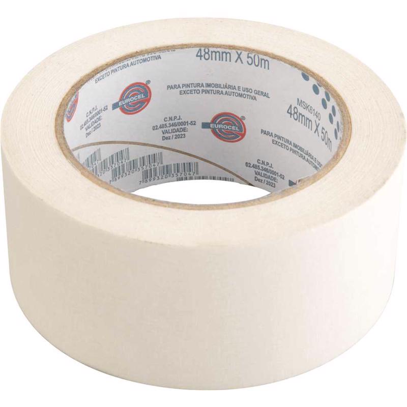 Fita Crepe Adesiva 48mm x 50m Eurocel | Shopee Brasil
