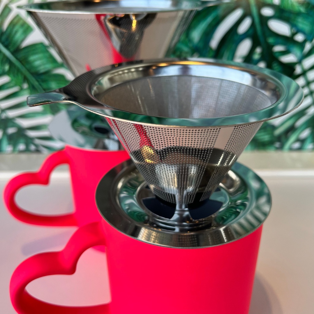 Filtro para Café de Aço Inox com Base Lyor Diversos Tamanhos | Shopee ...