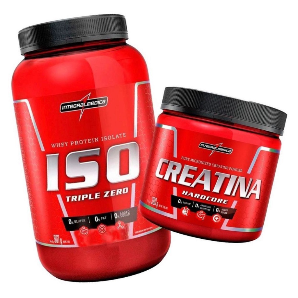 Kit Whey Protein Isolado e Concentrado Iso Triple Zero + Creatina ...