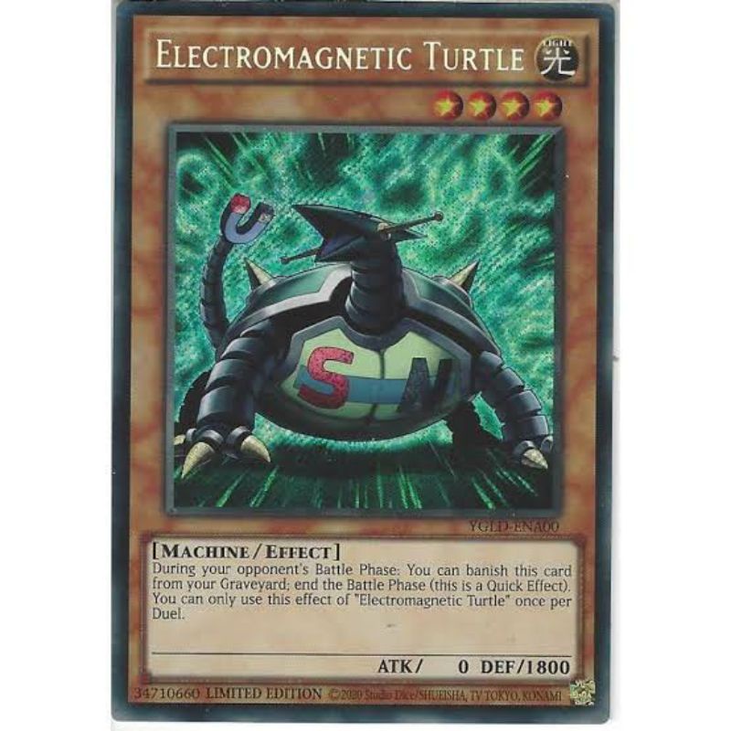 Electromagnetic Turtle YGLD-ENA00 Secreta Rara Yugioh | Shopee Brasil