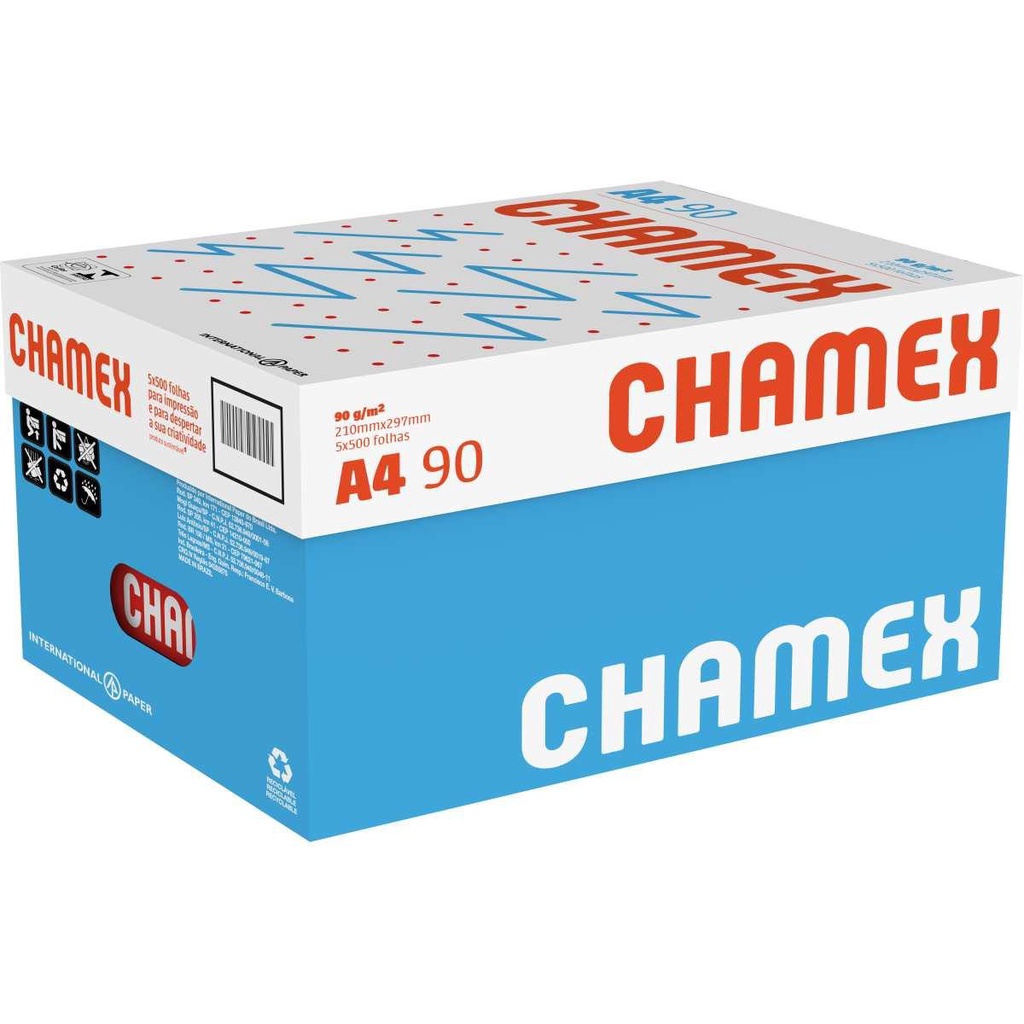 PAPEL SULFITE A4 CHAMEX SUPER 90G 5 PCTX500 FLS INTERNATIONAL PAPER ...