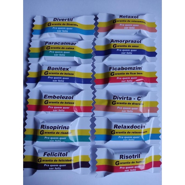 Bala personalizada pilula da felicidade | Shopee Brasil