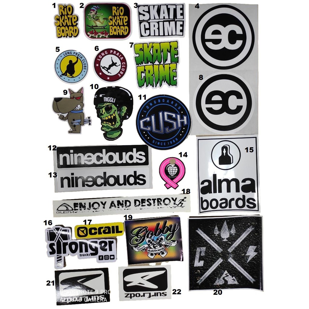 Adesivos Skate Skateboard Sticker Stronger Crail REDS Black Sheep Moska ...