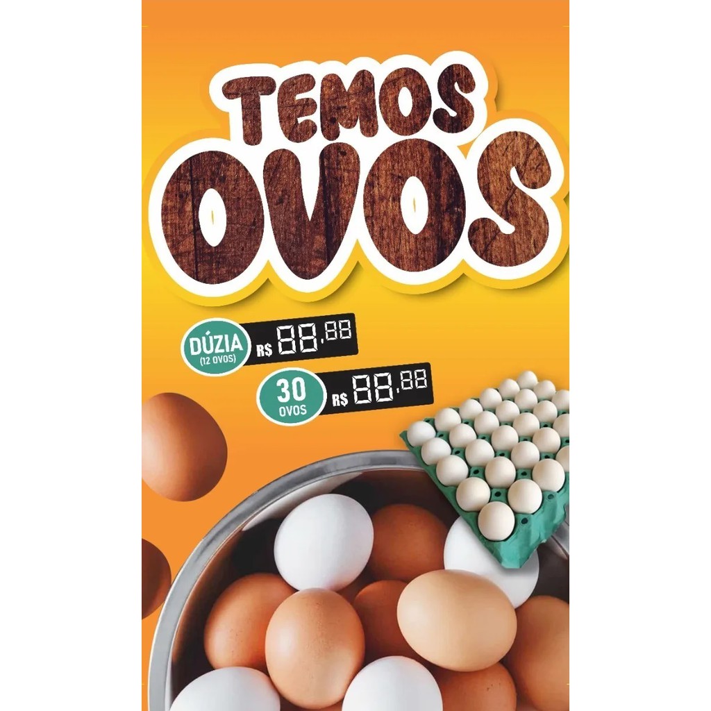 Banner Propaganda Temos Ovos 45x65 Lona | Shopee Brasil