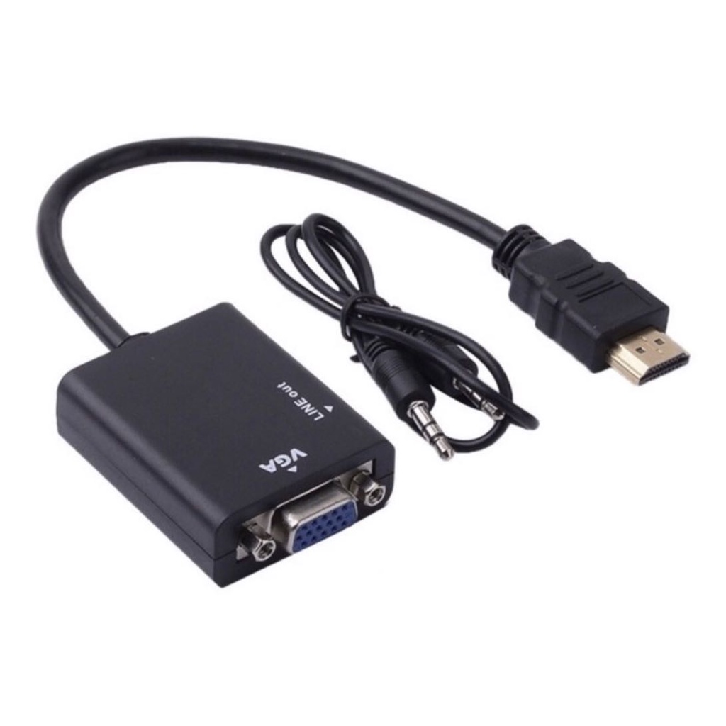 cabo adaptador conversor hdmi vga áudio p/ av pc p2 - Escorrega o Preço