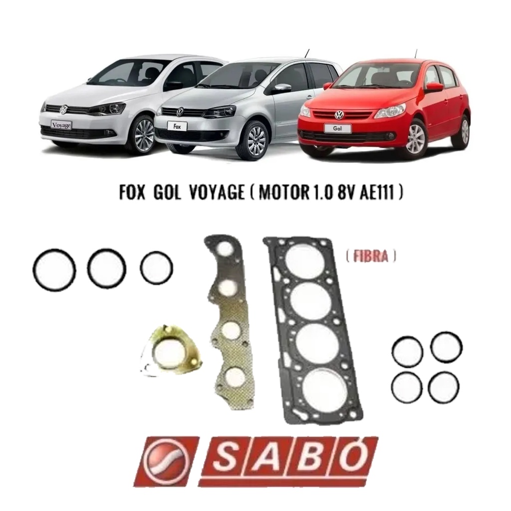 JOGO JUNTA MOTOR SUPERIOR GOL VOYAGE FOX G5 G6 EA111 1.0 8V 2003 2004 ...