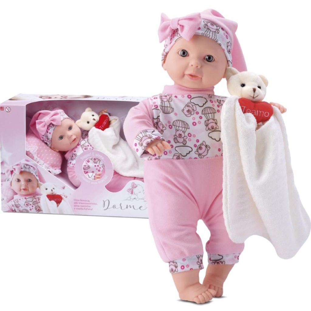 Boneca Com Travesseirinho Dorme Baby Hora Do Soninho - Bebê Reborn - | Shopee Brasil