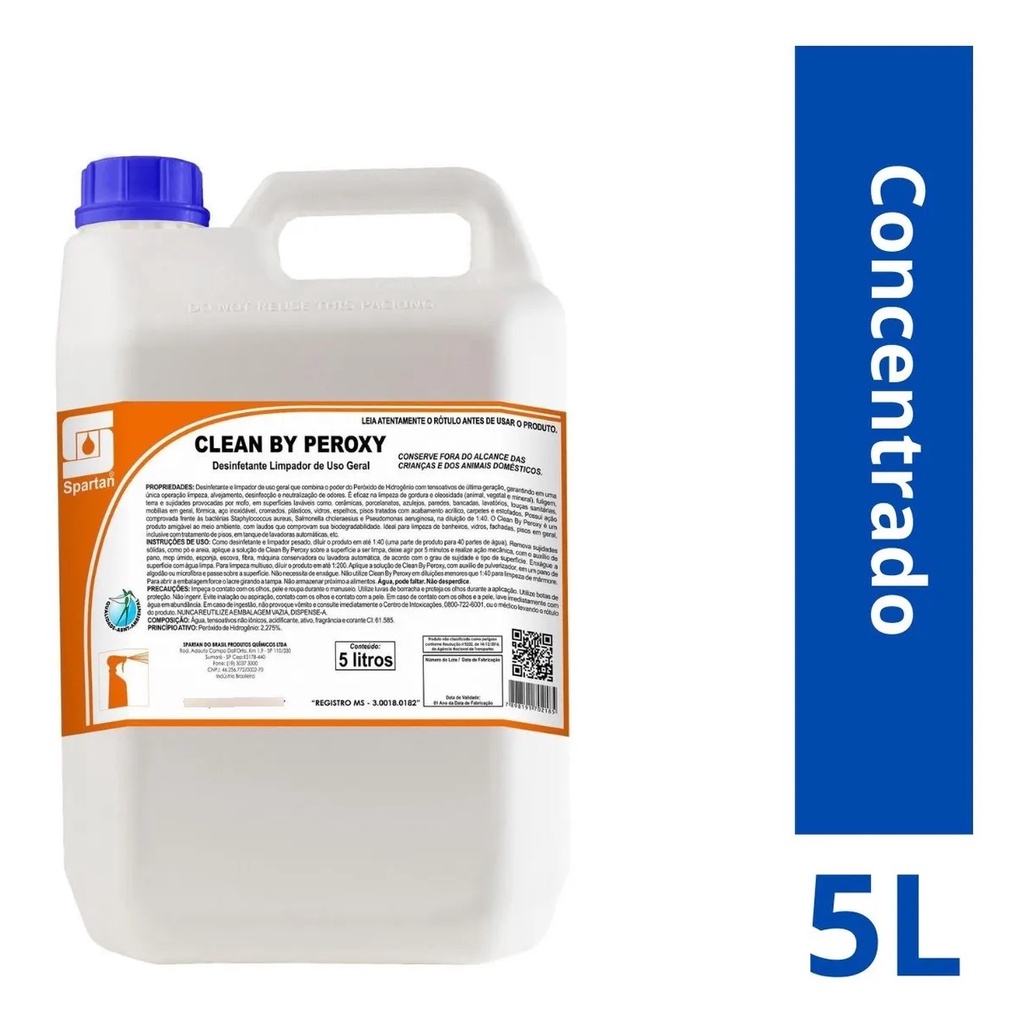 Limpador Concentrado Uso Geral Clean By Peroxy 5 Litros Spartan ...