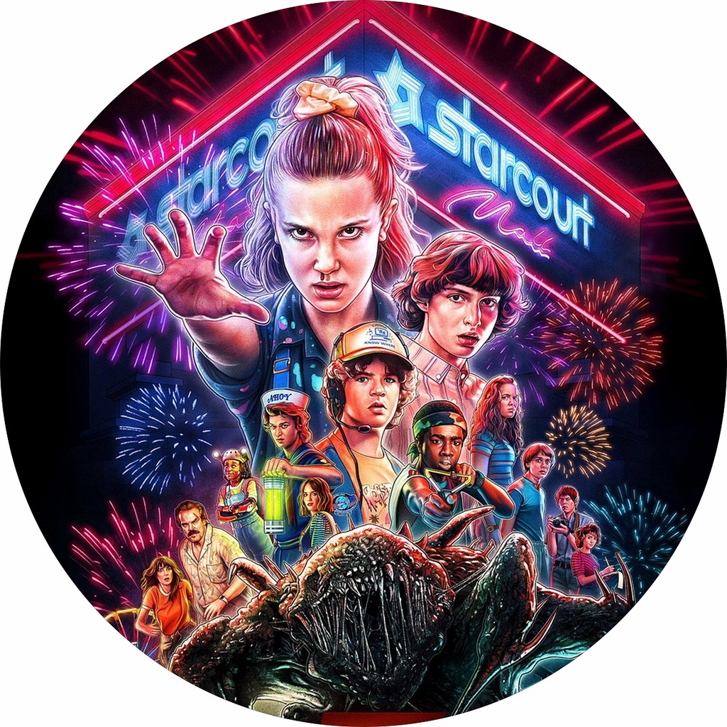 Painel em lona Stranger Things redondo | Shopee Brasil Painel em lona Stranger Things redondo | Shopee Brasil