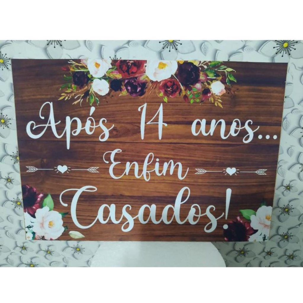 Plaquinha Para Casamento Depois de Anos Enfim Casados Personalizada ...